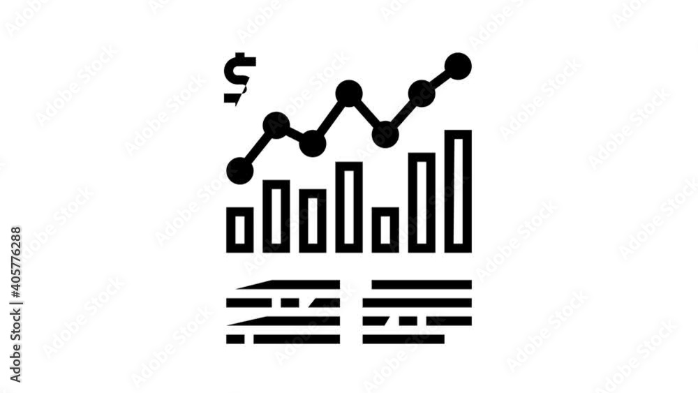 investment infographic animated black icon. investment infographic sign ...