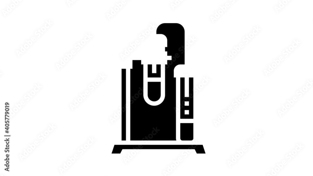 stand and clamp with tube animated glyph icon. stand and clamp with ...