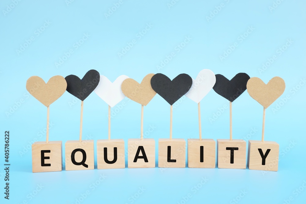 Racial equality, inclusion, love and cultural diversity concept. Brown ...