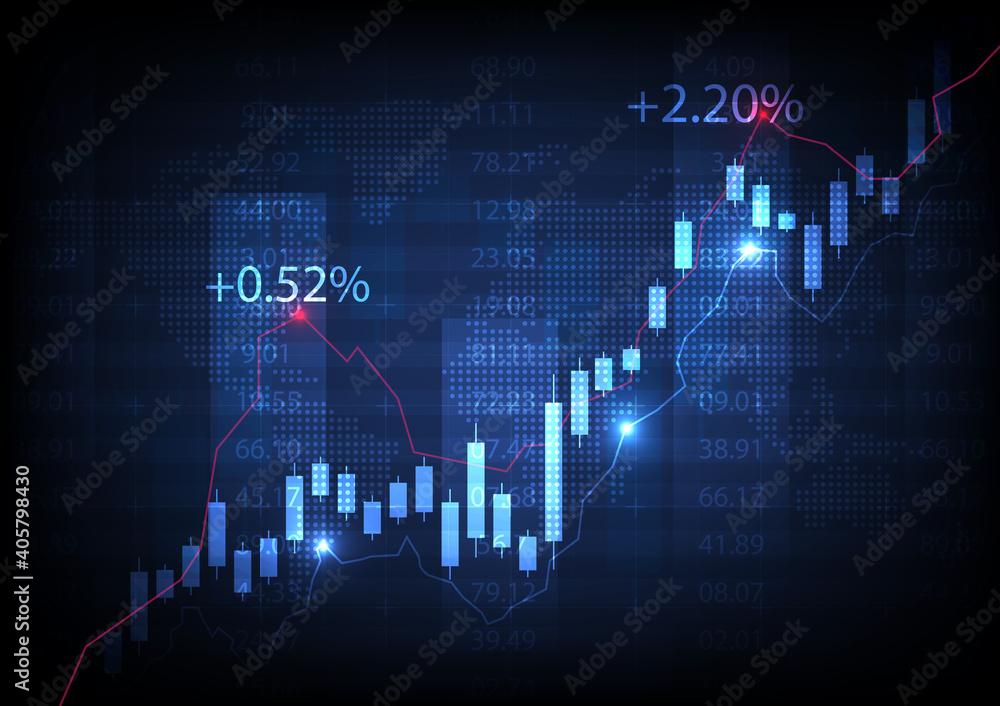 Stock market trading graph in graphic concept suitable for financial ...