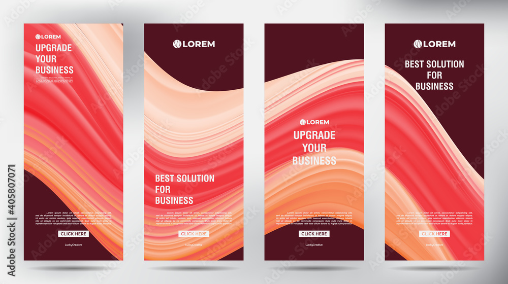 Mesh Color Flow roll up business brochure flyer banner design vertical ...