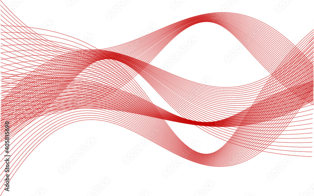 Abstract red background. Abstract waves. Geometric shapes and lines ...
