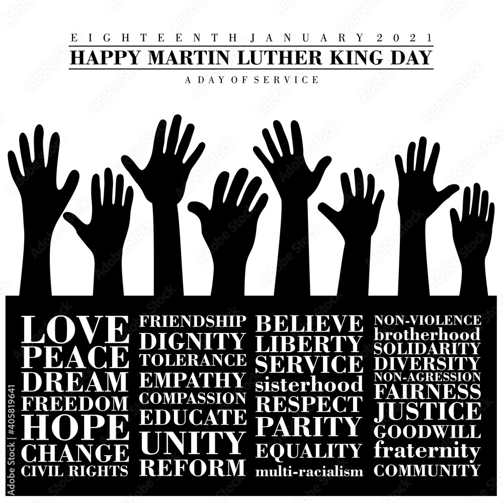 An abstract typographic inspirational poster on Dream and Civil Rights ...