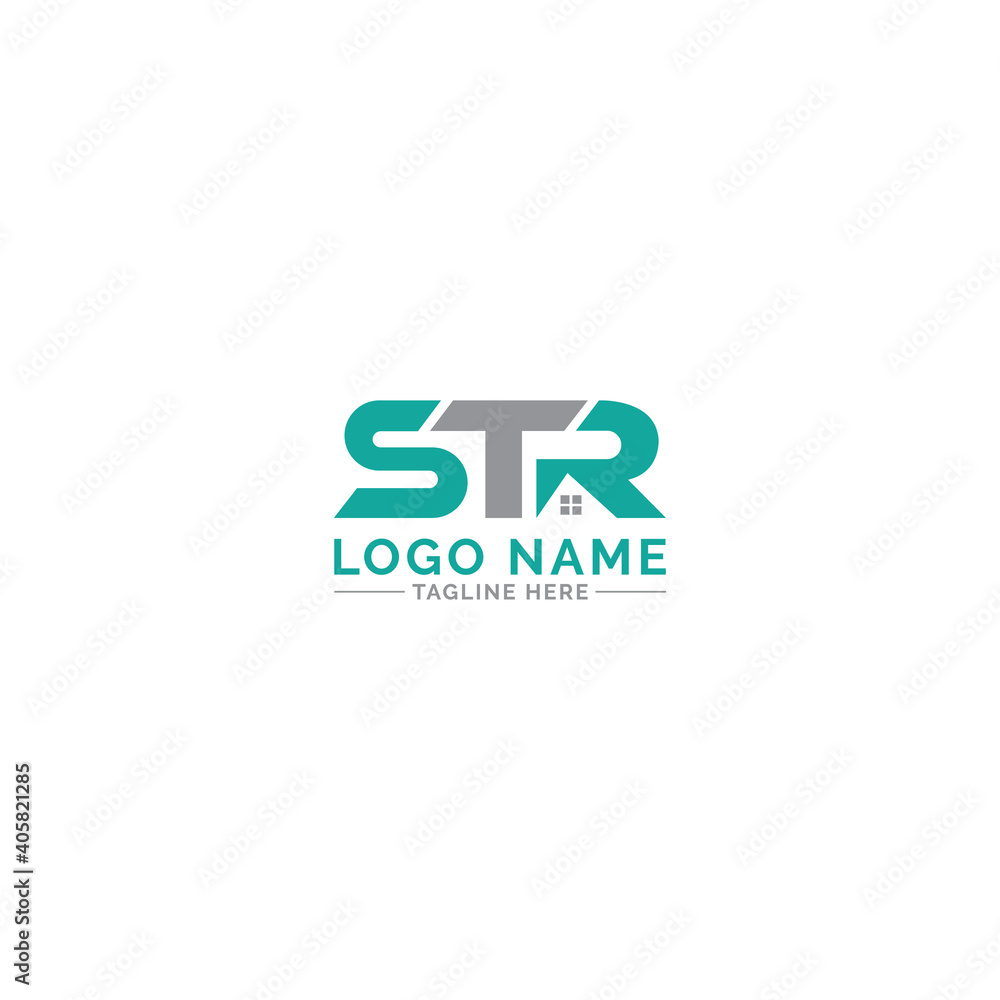 STR letter logo design with home icon Stock Vector | Adobe Stock