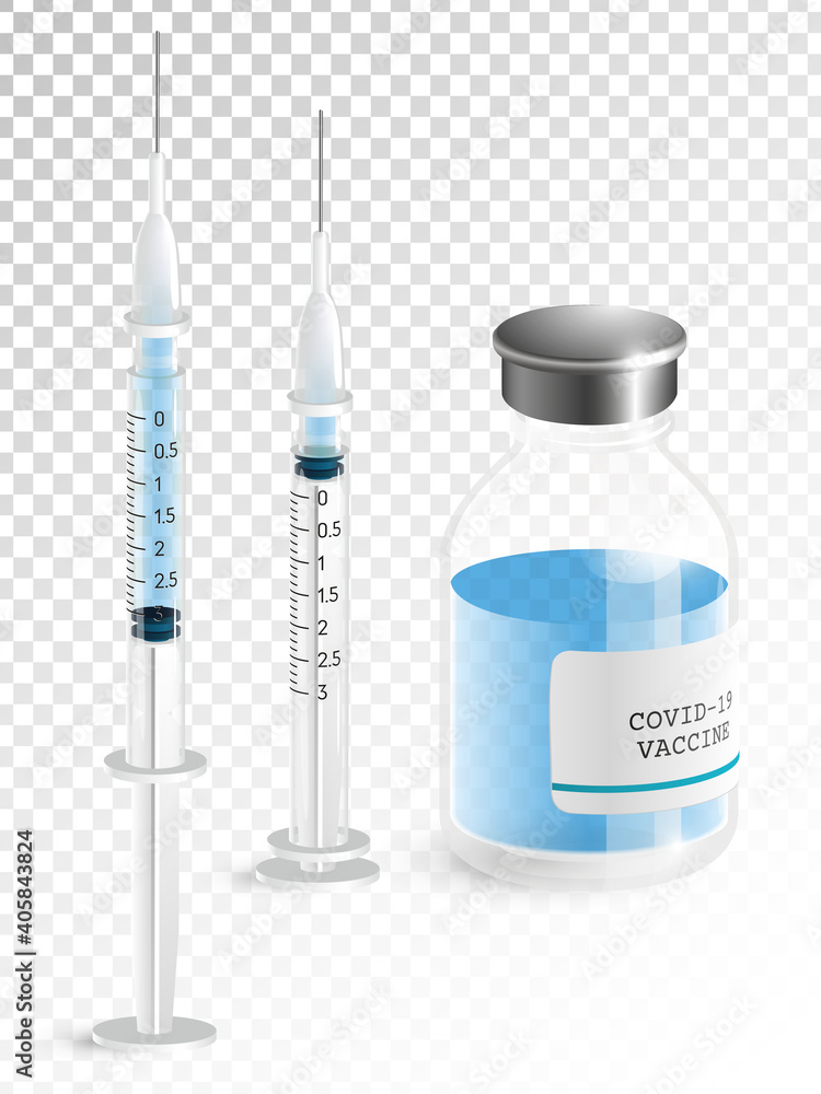 Covid 19 vaccine illustration - realistic design elements transparent ...