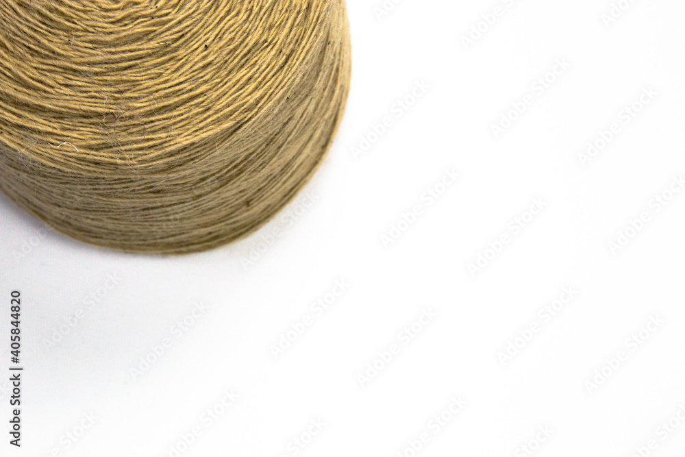 Wool in a ball on a white background, industrial wool for the ...