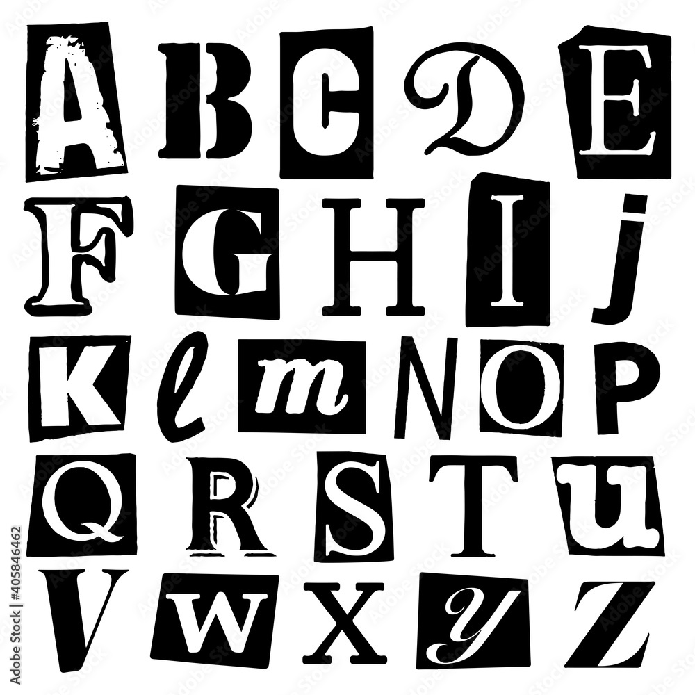 CUT-OUT ALPHABET FONT Stock Vector | Adobe Stock