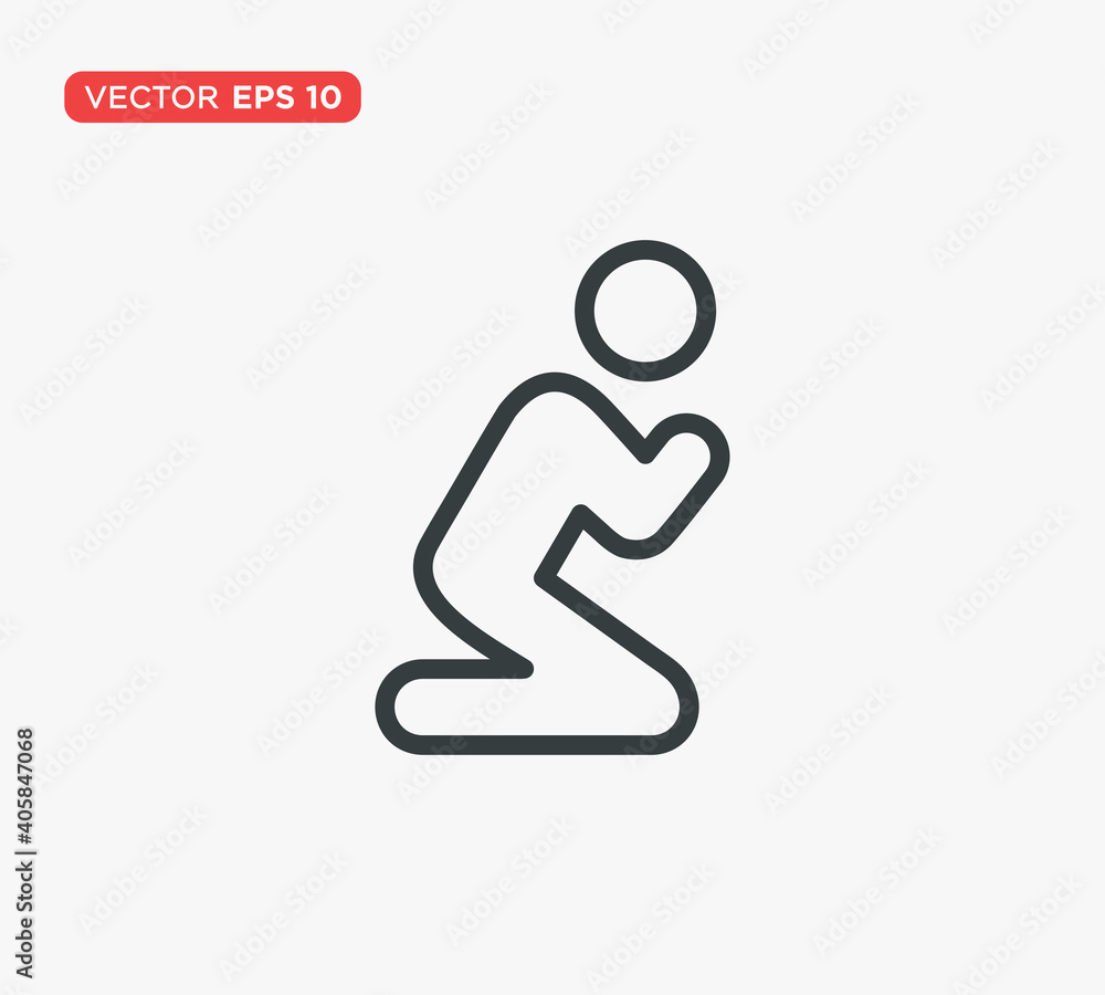 Praying Man Icon Vector Illustration Design Editable Resizable EPS 10 ...