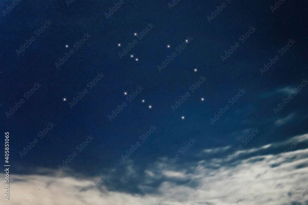 Pegasus star constellation, Night sky, Cluster of stars, Deep space ...