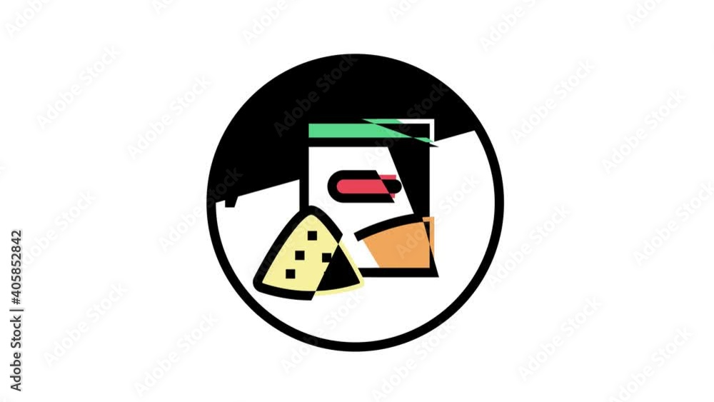 snacks department store animated color icon. snacks department store ...