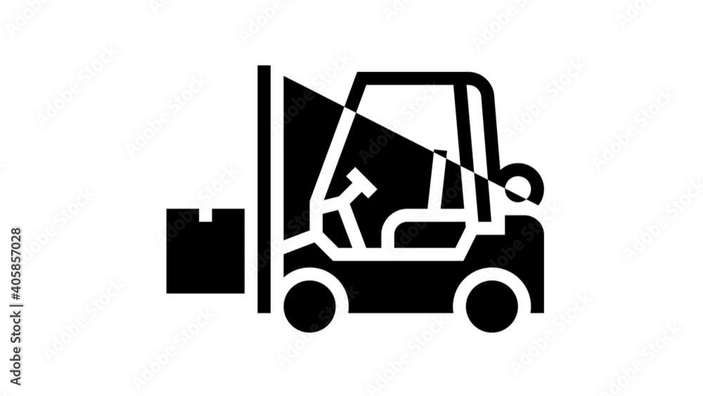 loader cart animated black icon. loader cart sign. isolated on white ...