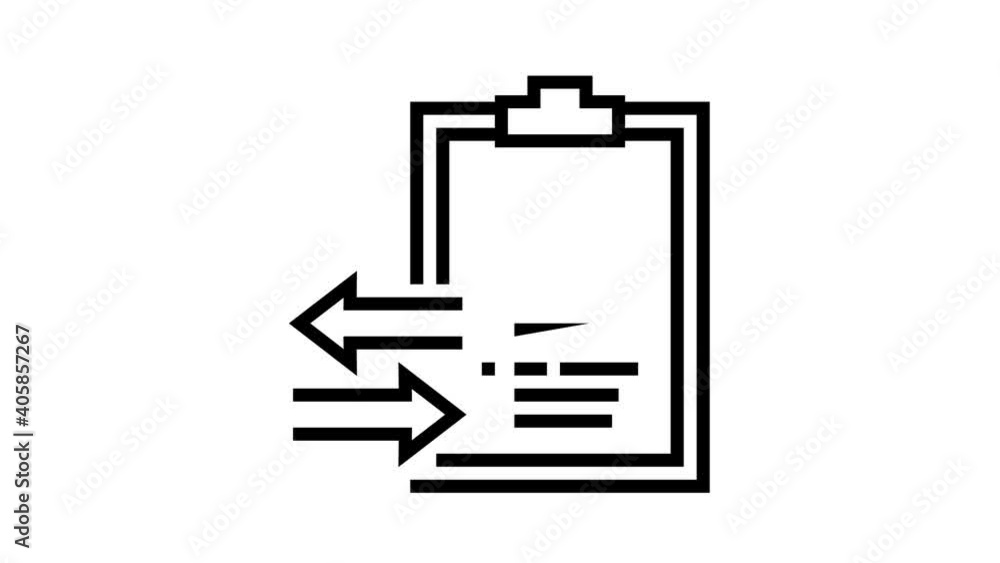 import and export document animated black icon. import and export ...