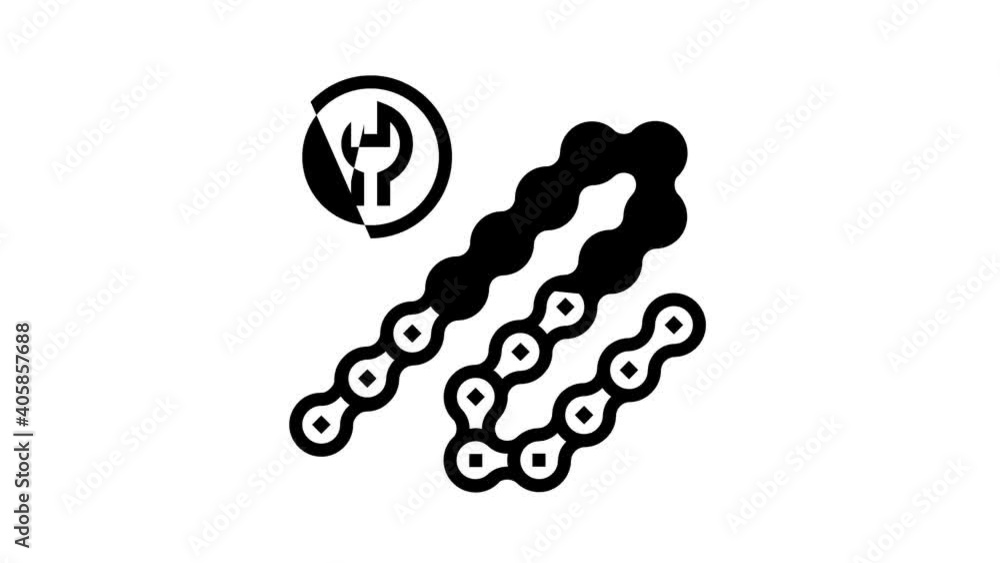 bicycle chane repair and shortening animated black icon. bicycle chane ...