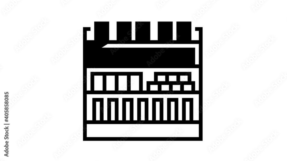 food counter animated black icon. food counter sign. isolated on white ...