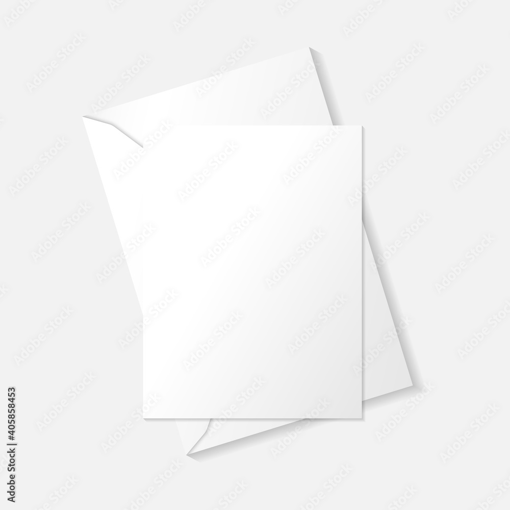 White vertical greeting card on envelope flat lay top view mockup ...