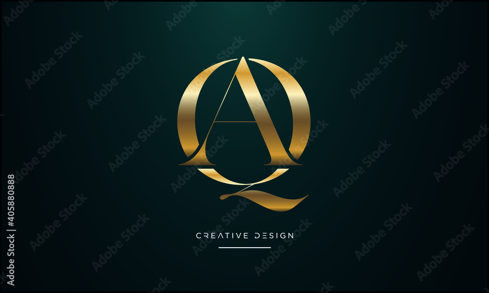 Alphabet Letters QA, AQ, Q or A Abstract icon Logo Stock Vector | Adobe Stock