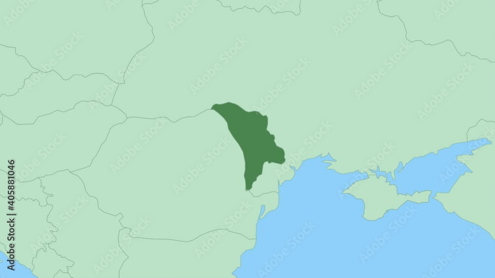 Map of Moldova with pin of country capital. Moldova Map with ...