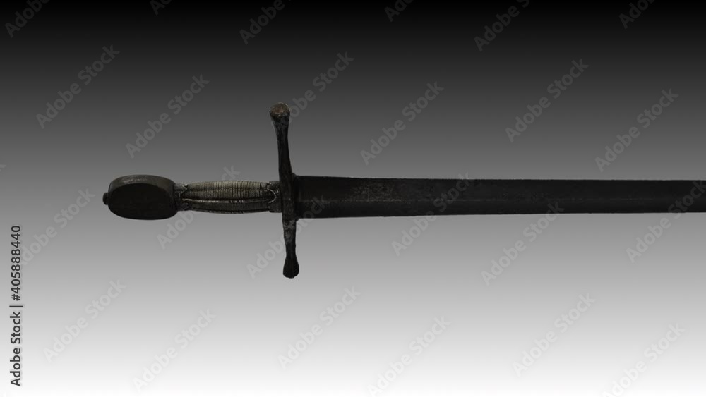 15th century arming sword rotation loop detail - 3d animation model on ...