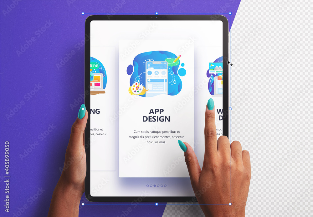 Hands Using Tablet Mockup Stock Template | Adobe Stock