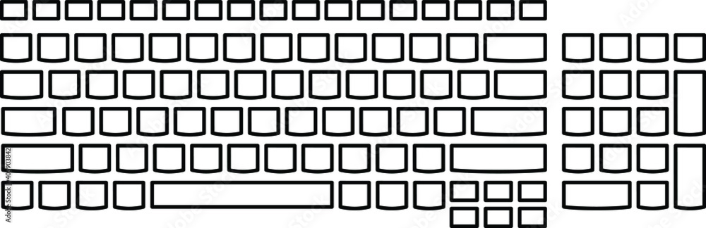 Poster A plain unlabelled island-style keyboard - US layout. – Wall Art ...