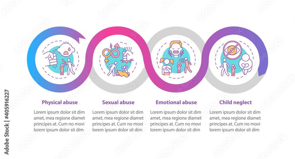 Children abuse at home vector infographic template. Children safety ...