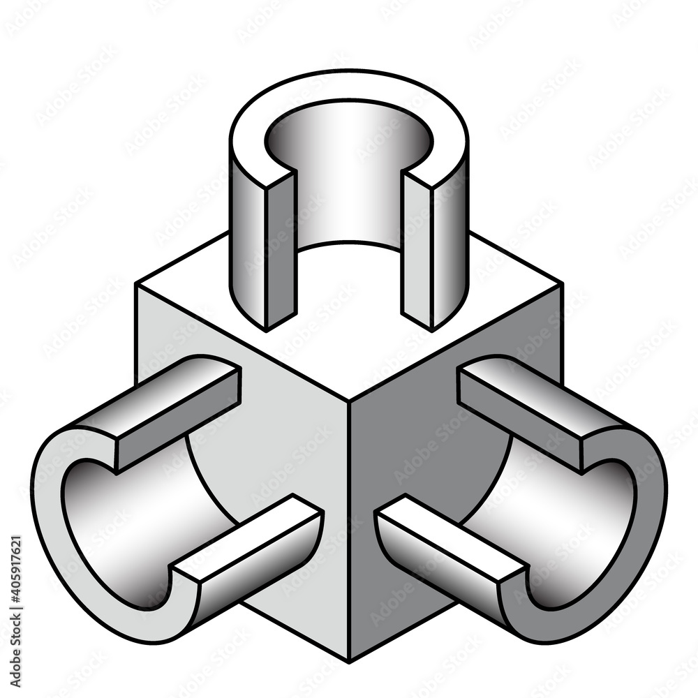 Tee fitting illustration Stock Vector | Adobe Stock