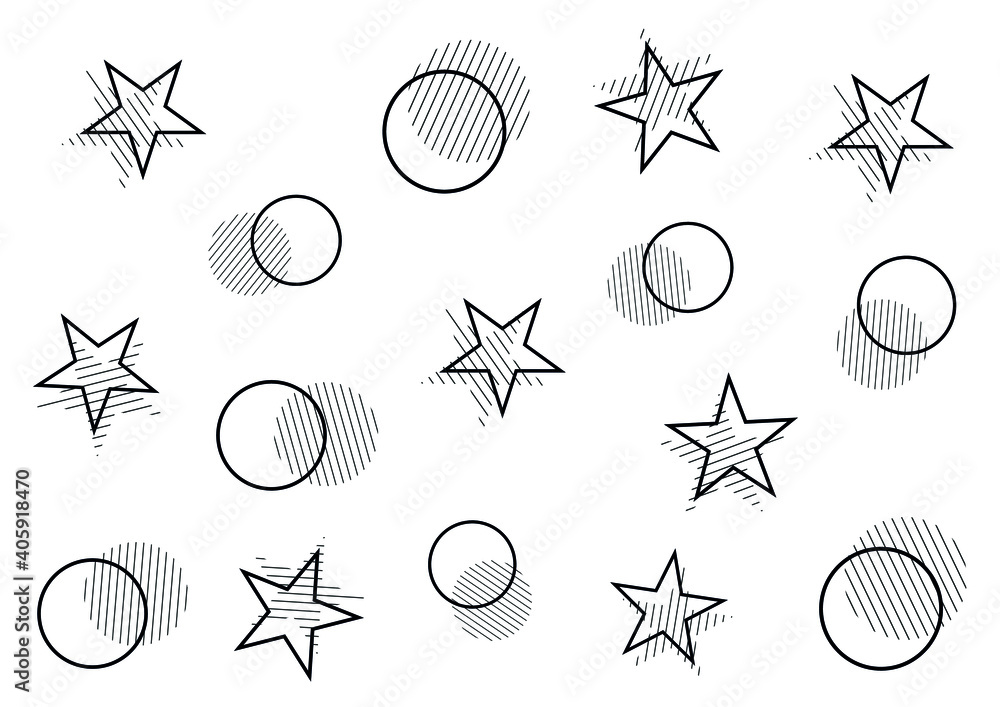 Star and circle pattern background created with simple shapes. Vector ...