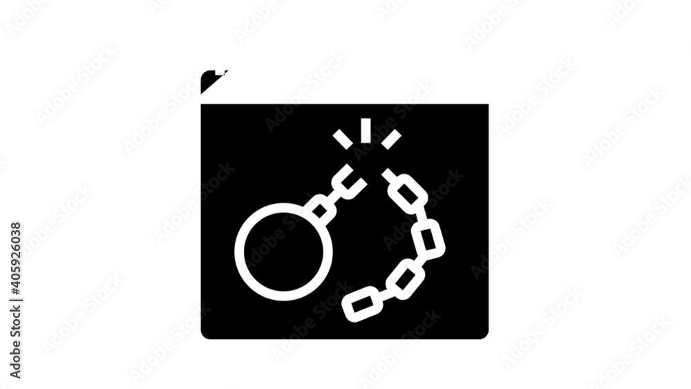 remembrance of slave trade and abolition animated glyph icon ...