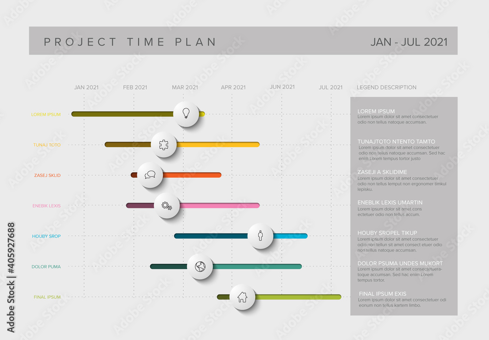 Gantt Project Production Timeline Graph Stock Template | Adobe Stock
