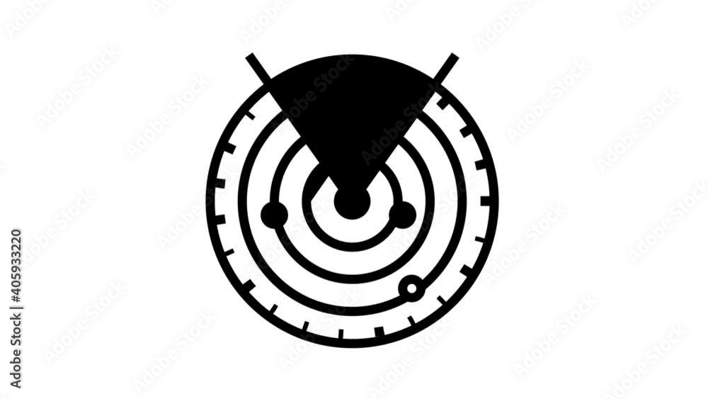 airport air traffic control system animated black icon. airport air ...