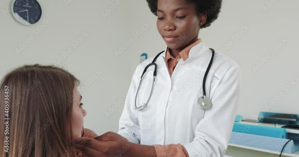 Endocrinologist Examining Patient's Thyroid Gland, Iodine Deficiency ...
