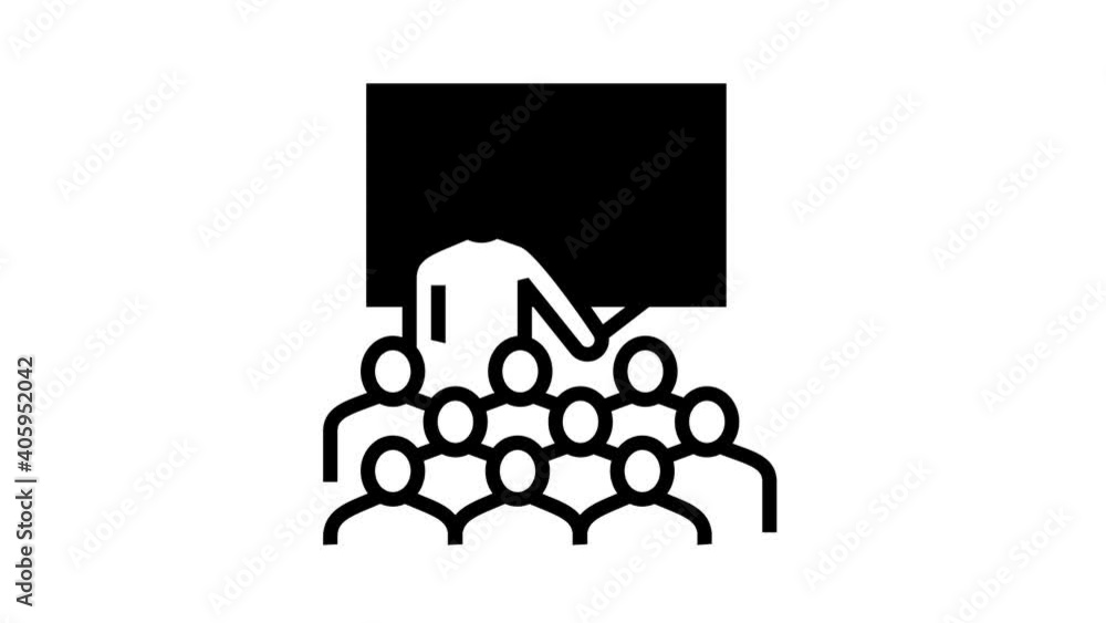 teacher educational lesson animated black icon. teacher educational ...