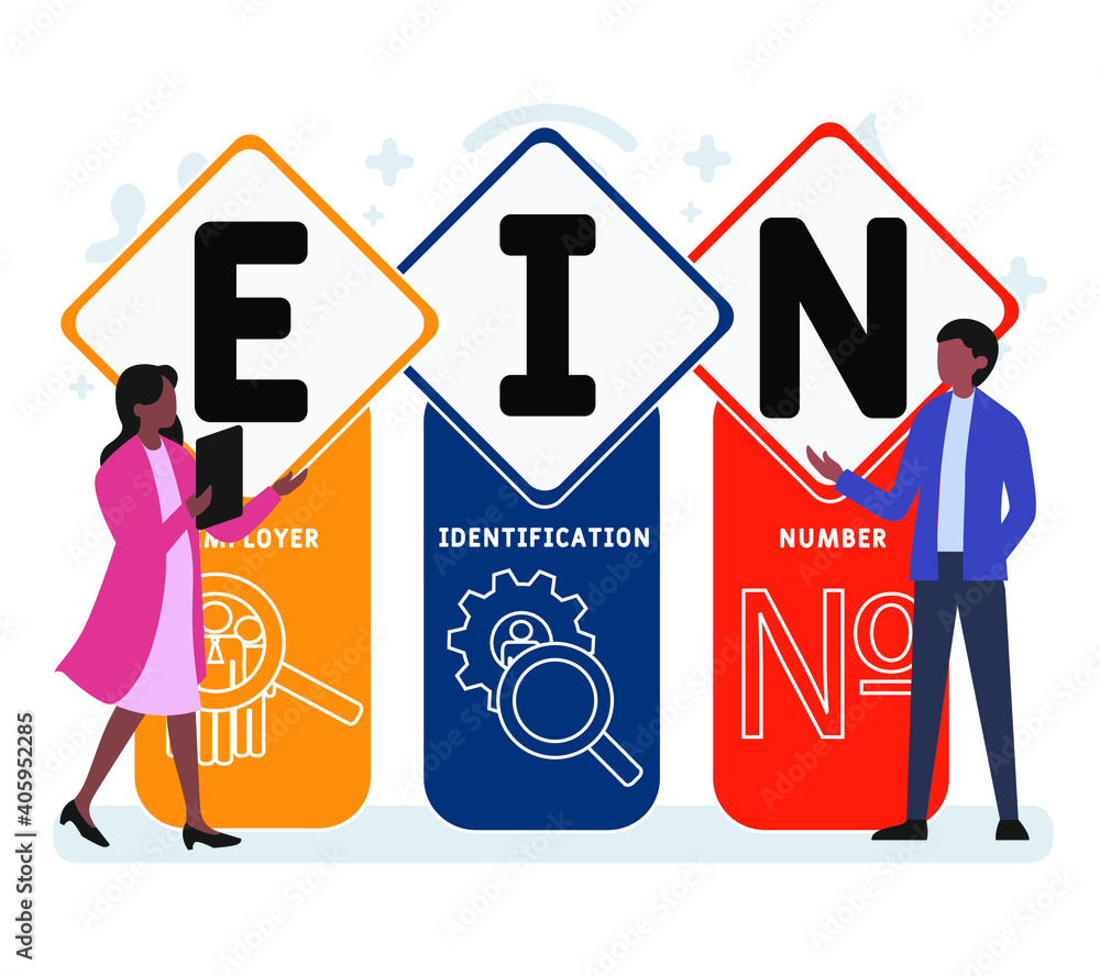 Flat design with people. EIN - Employer Identification Number acronym ...