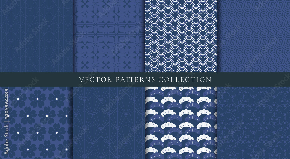 Japanese patterns vector. Creative geometric shape and ornamental ...