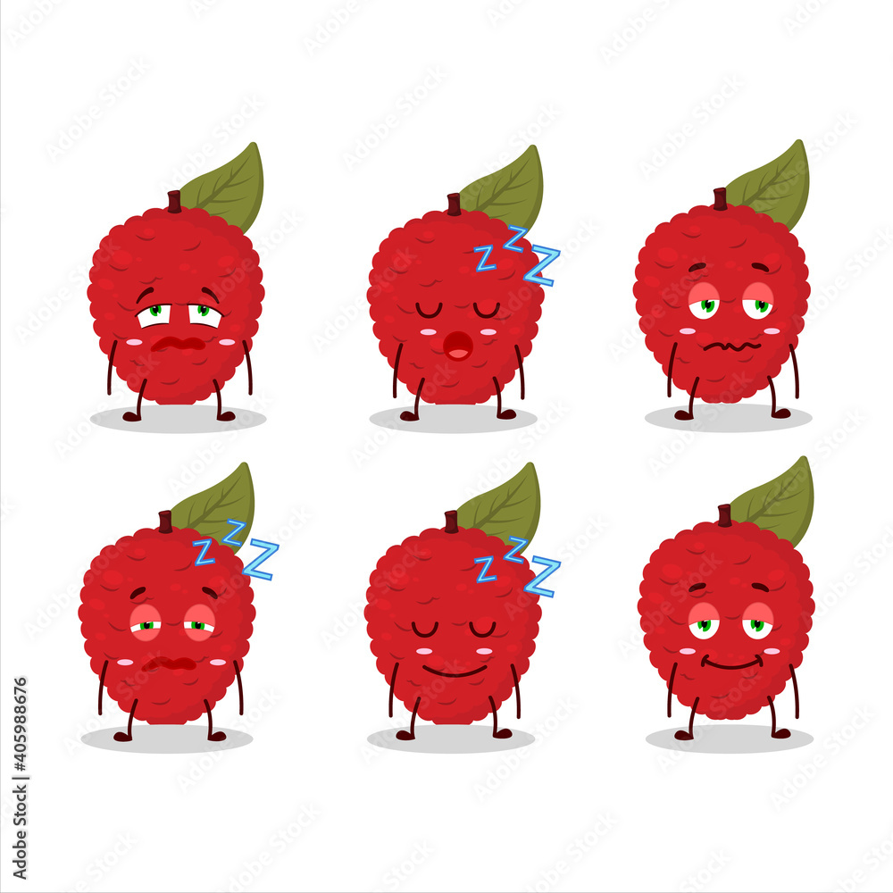 Cartoon character of lychee with sleepy expression Stock Vector | Adobe ...