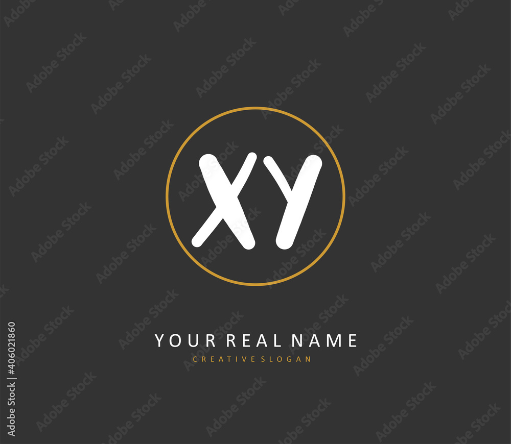 XY Initial letter handwriting and signature logo. A concept handwriting ...