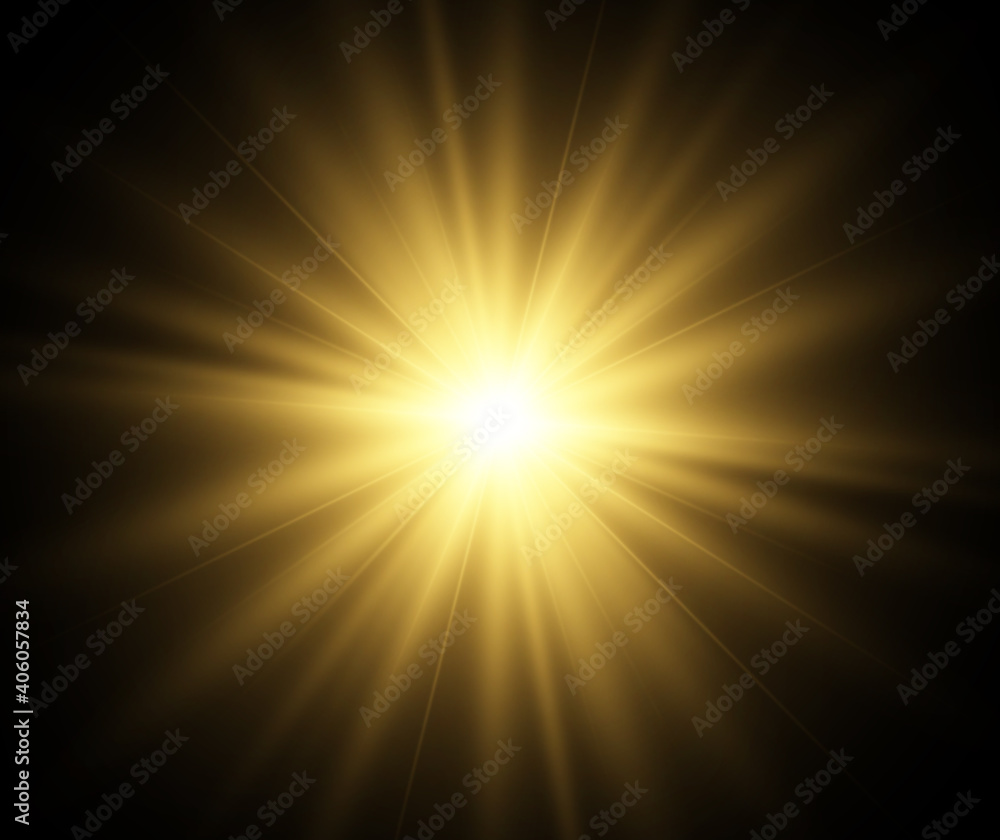 Bright beautiful star.Vector illustration of a light effect on a ...