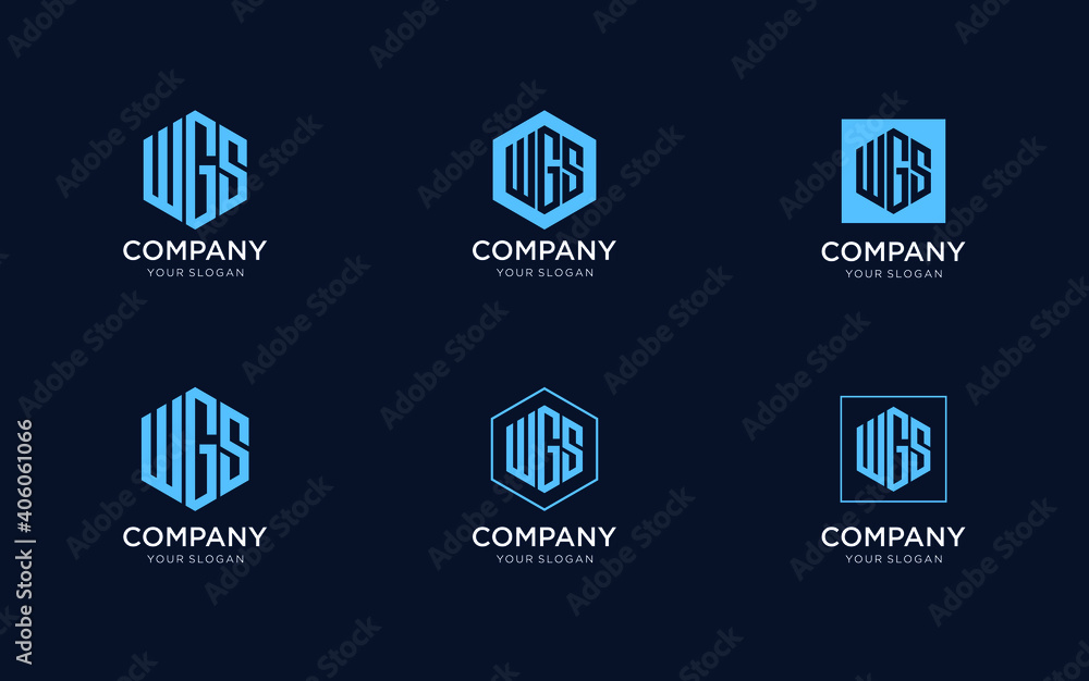 Initials wgs monogram logo design template Stock Vector | Adobe Stock