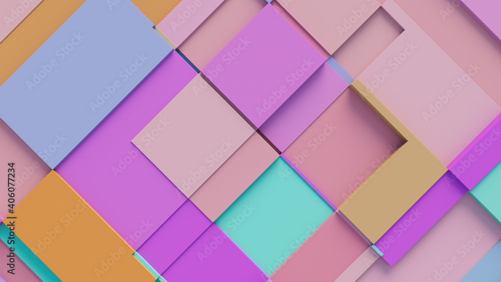 Multicolored tech background, with a geometric 3D structure. Clean ...