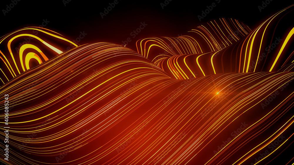 Abstract 3D Technology concept. Big Data and Artificial Intelligence ...