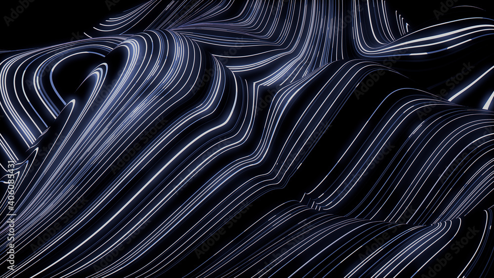 Abstract 3D Technology concept. Big Data and Artificial Intelligence ...