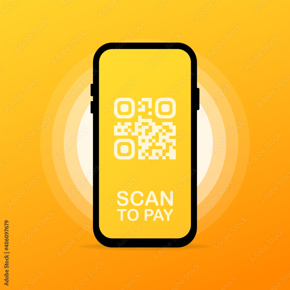 Scan QR code to phone. Mobile barcode reader, scanner. Electronic ...