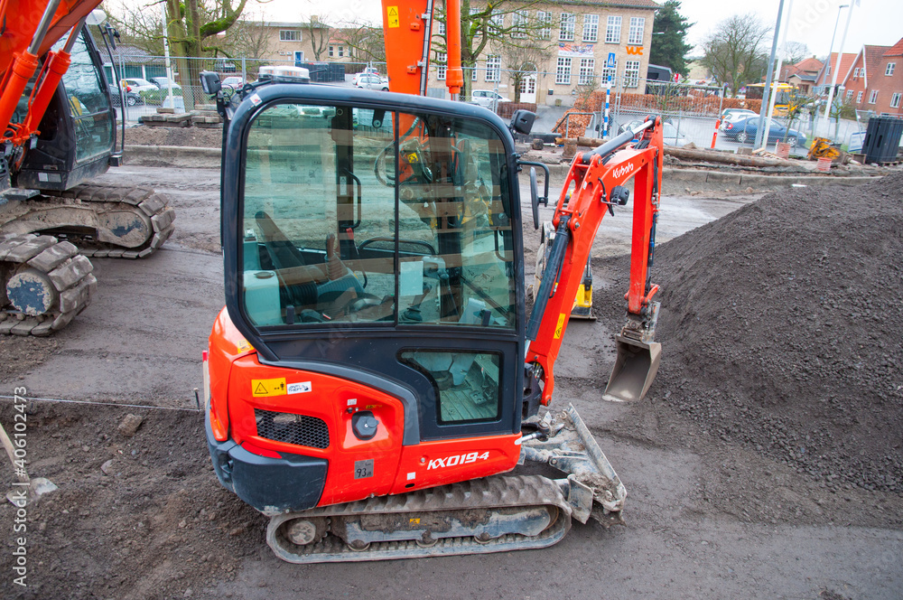 Kubota Mini excavator Stock Photo | Adobe Stock