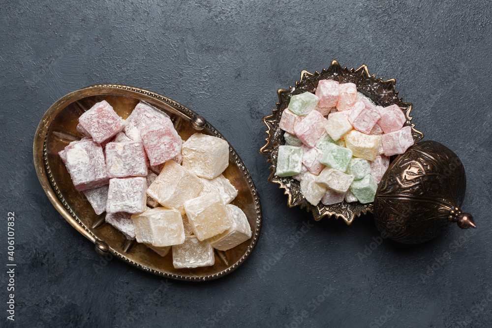 Turkish delights, lokum in studio Stock Photo | Adobe Stock