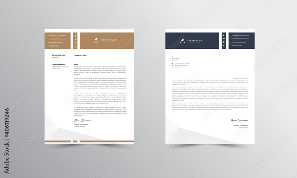 Brown Modern Business Letterhead Design Template, Abtract Letterhead ...