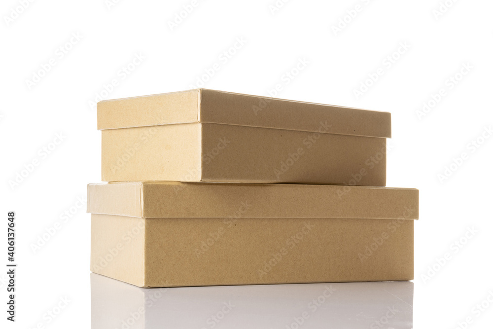 Cardboard box. Brown carton package isolated on white background for ...