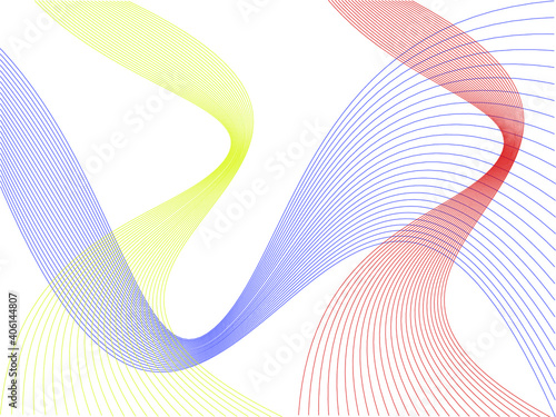 Abstract waves with primary colors wallpaper. Geometric shape and lines ...