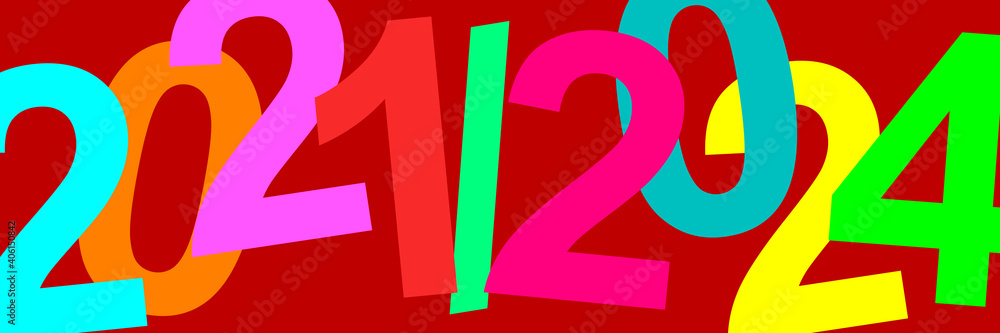 A time. Decade of the 20s of the 21st century. Illustration with the ...