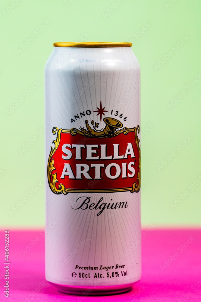Great Belgium beer - Stella Artois. Belgium Premium Lager beer can ... Great Belgium beer - Stella Artois. Belgium Premium Lager beer can ...