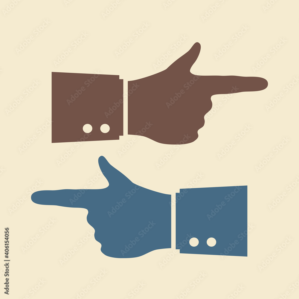 Vintage hand icon with pointing finger Stock Vector | Adobe Stock